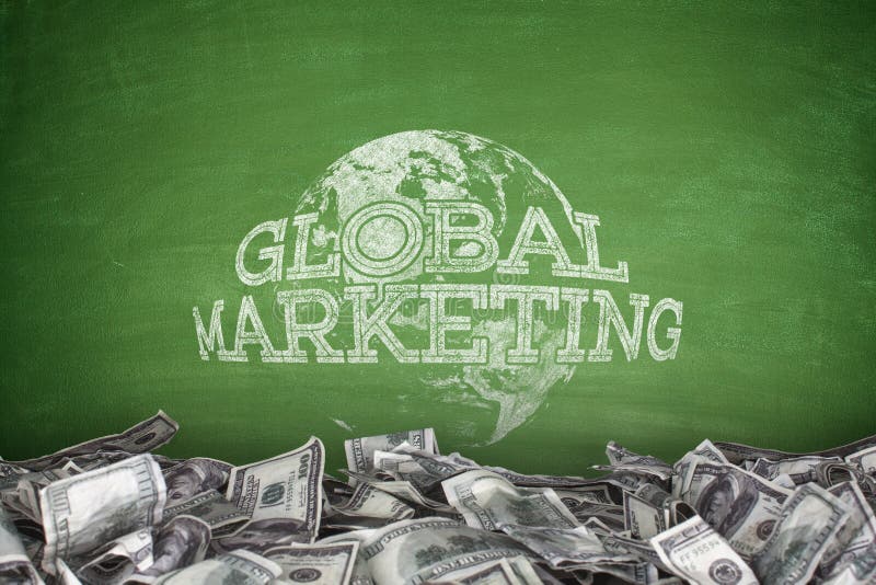 Global Marketing Concept on Blackboard Stock Photo - Image of ...