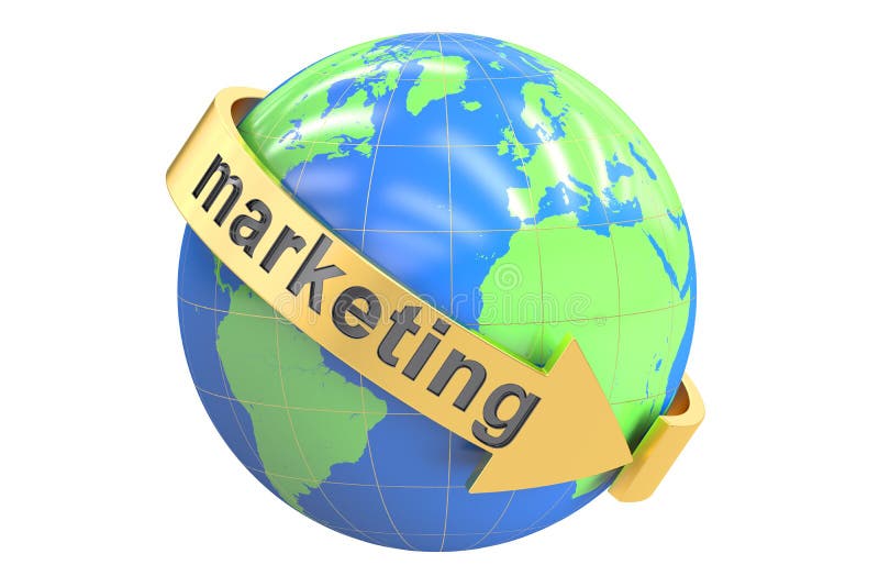 Global Marketing Concept, 3D Rendering Stock Illustration ...