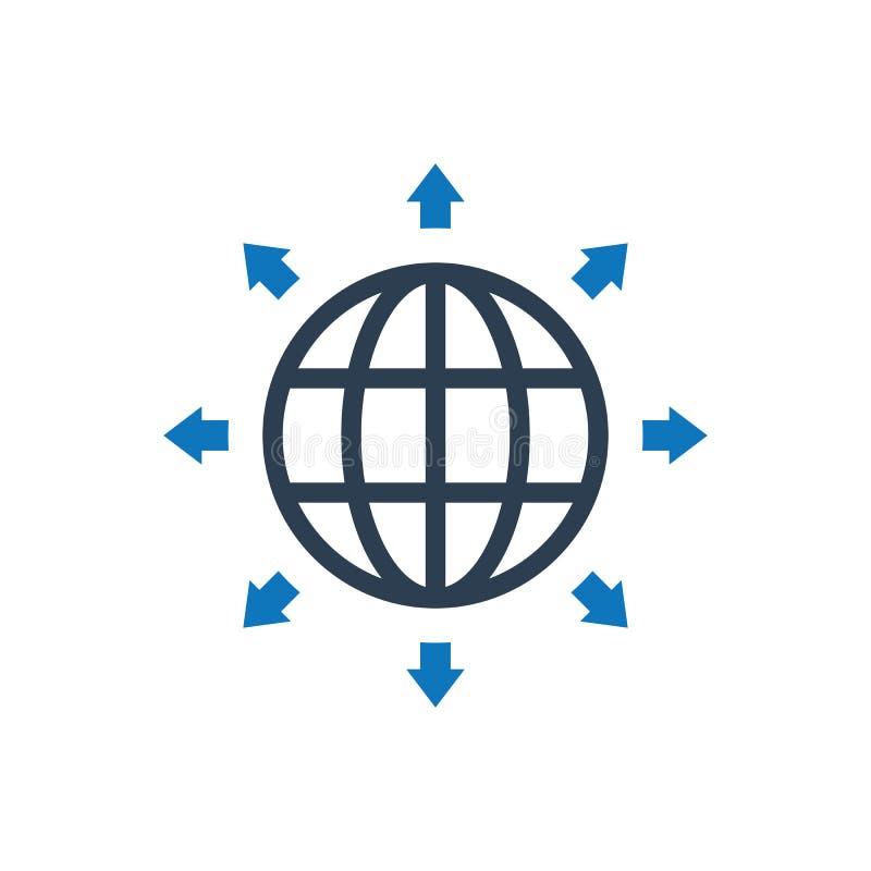 Global Marketing Direction Icon Stock Vector - Illustration of network ...