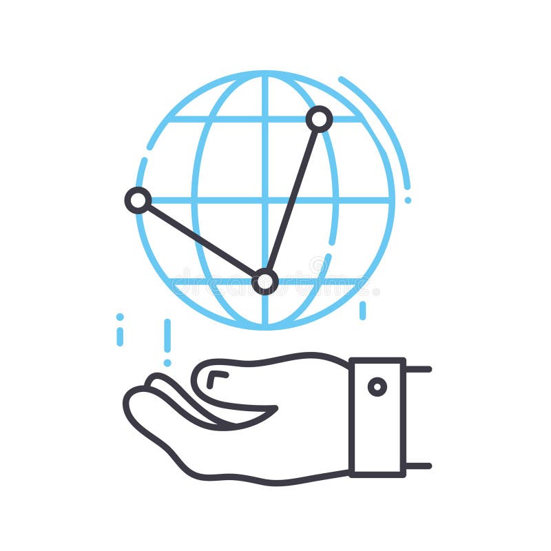 Global Marketing Line Icon Outline Symbol Vector Illustration