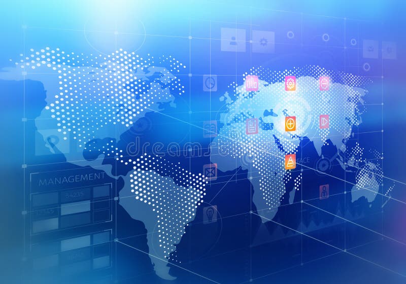 Global media technologies stock illustration. Illustration of interface ...