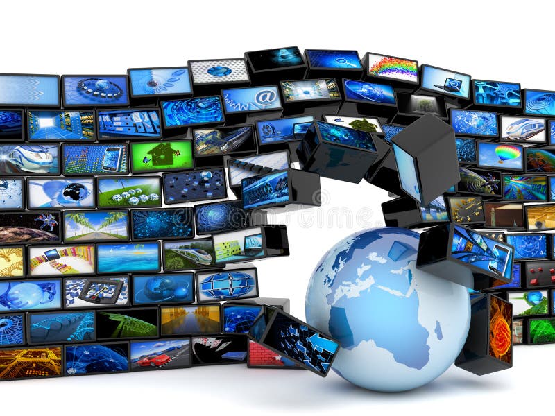 Hand on Media Technology Photo Gallery Stock Illustration ...