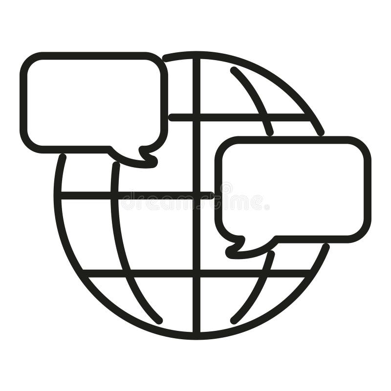Global Message Icon Outline Vector. Group Button Stock Vector ...