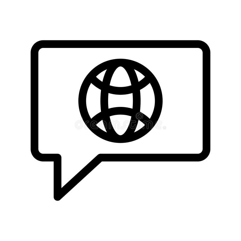 Global Message Line Icon Illustration Vector Graphic Stock Illustration ...