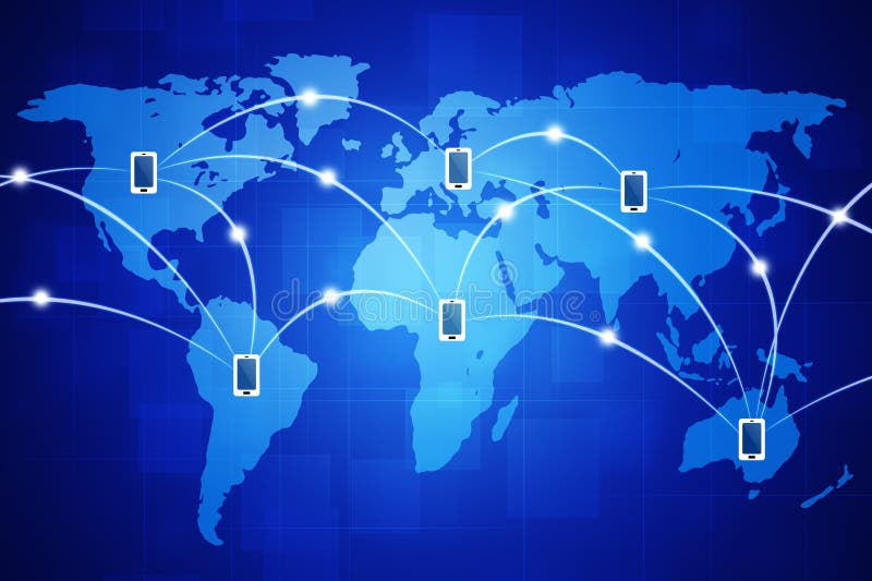 Global Mobile Connections stock illustration. Illustration of call ...
