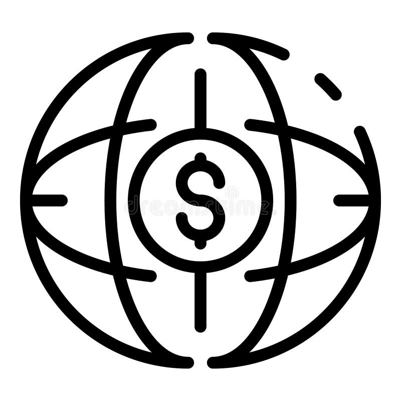 Global Money Icon, Outline Style Stock Vector - Illustration of money ...