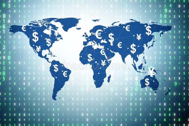 Global Money Transfer and Exchange Concept with Businessman Stock Image ...