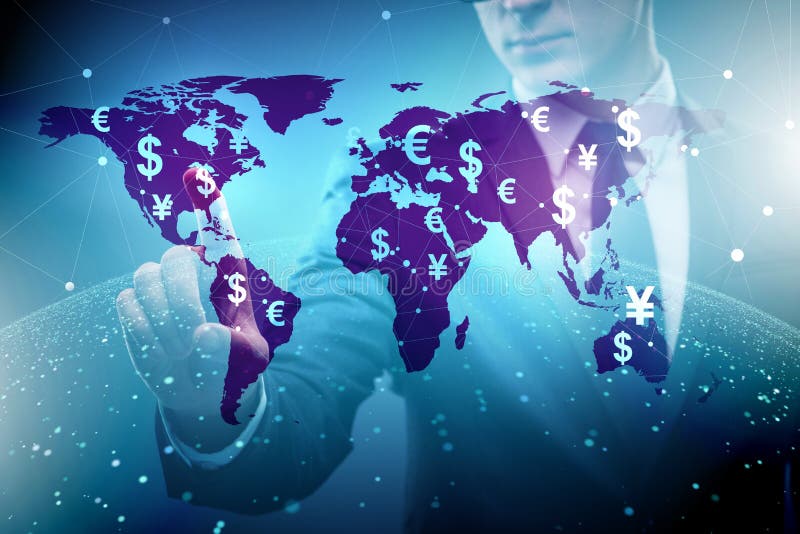 Global Money Transfer and Exchange Concept Stock Illustration ...