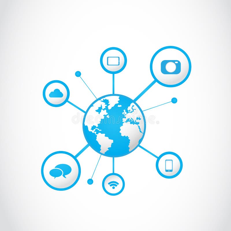 Global Multimedia Technology Icons Concept Stock Vector - Illustration ...