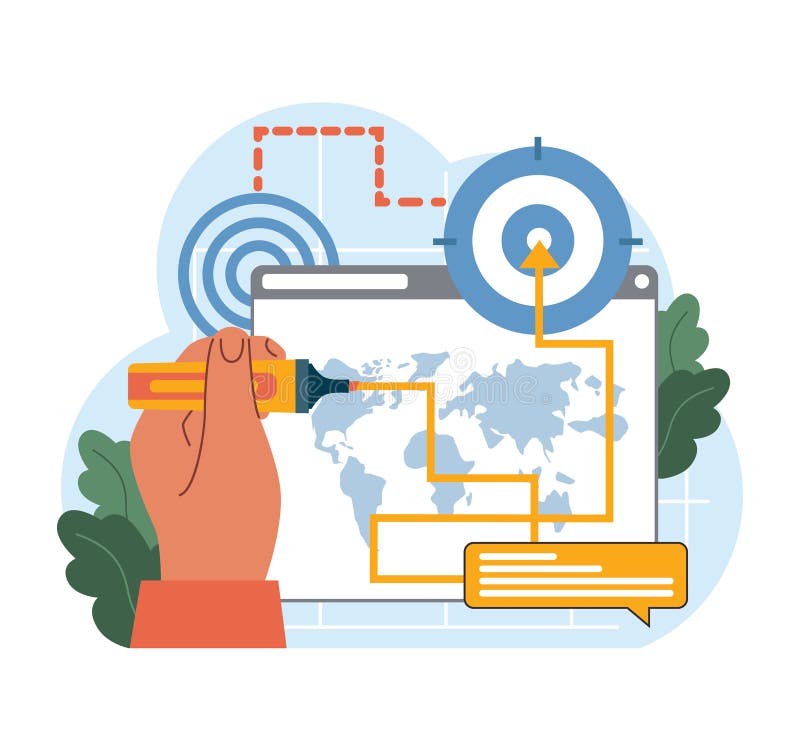 Global Navigation Mastery. Flat Vector Illustration Stock Vector ...
