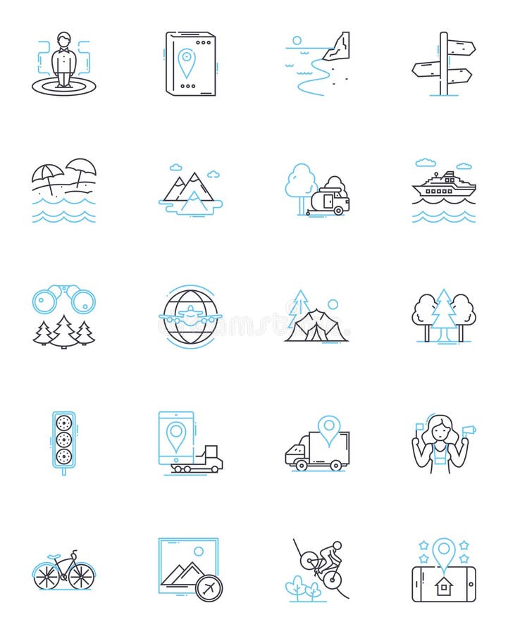Global Navigation Satellite System (GNSS) Linear Icons Set. Navigation ...
