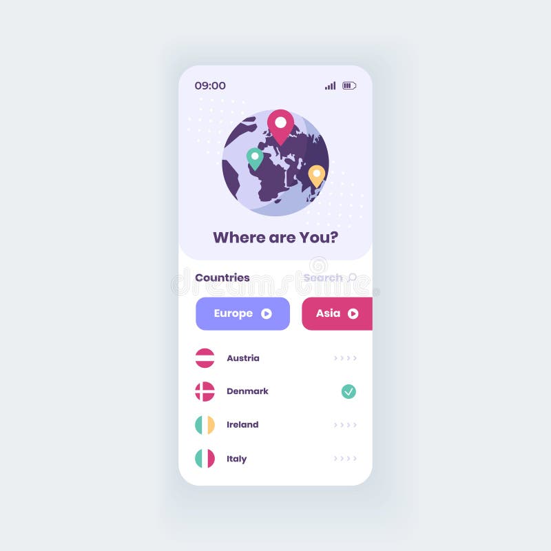 GPS Navigation App Smartphone Interface Vector Template Stock Vector ...