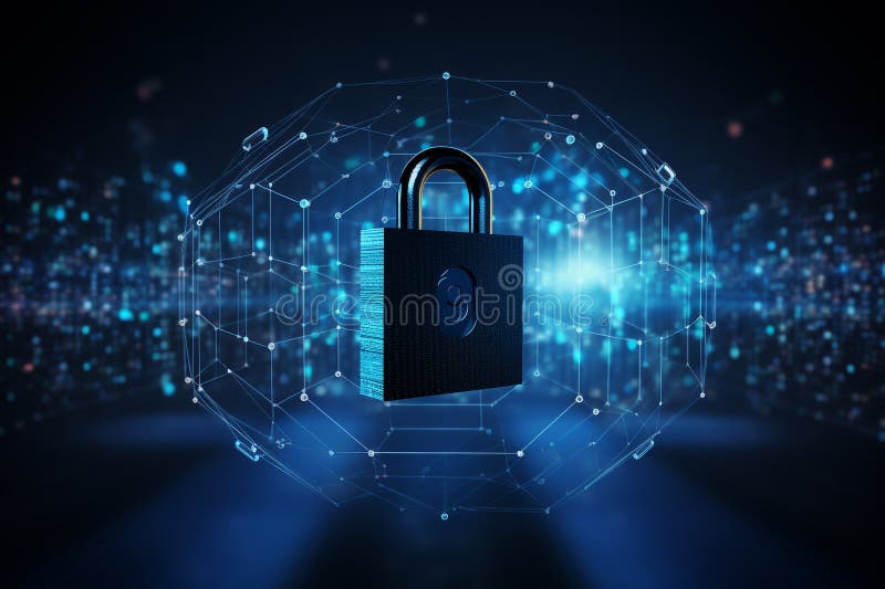 Global Net Security and Blockchain Network Concept with Digital Blue ...