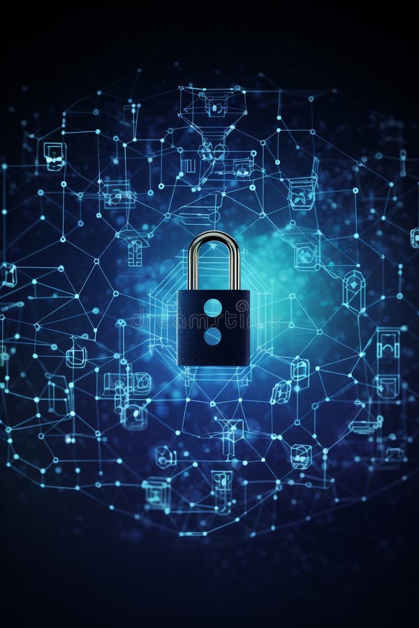 Global Net Security and Blockchain Network Concept with Digital Blue ...