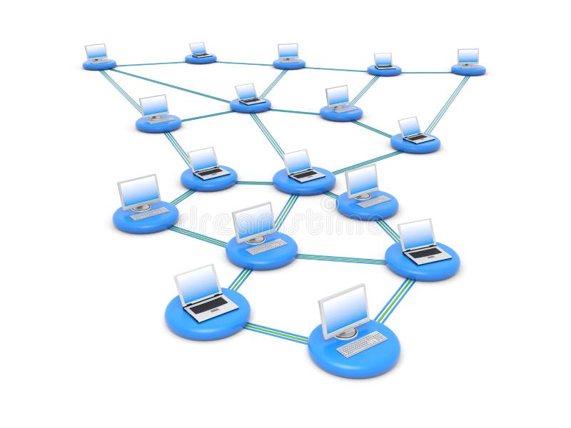 Webinar - Network of Linked Computers Stock Illustration - Illustration ...