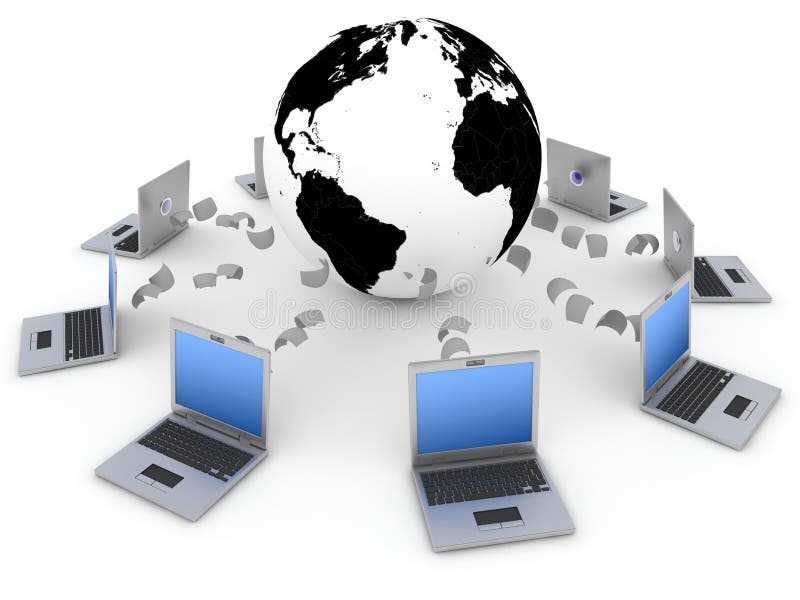 Global Computer Network, Internet Communication. 3d Render Stock ...