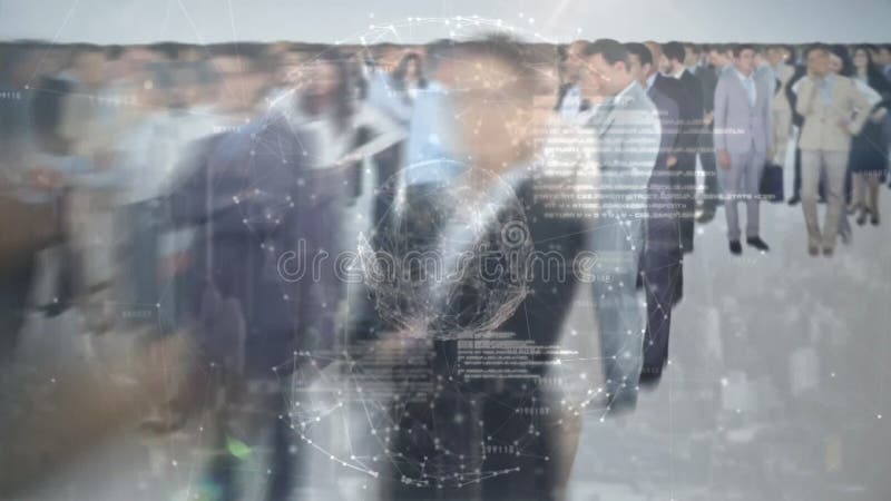 Global Network Animation, Diverse Business People Interacting in Office ...