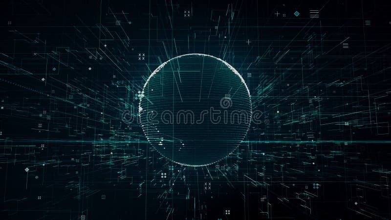 Global Network Animation Symbolizing Global it and Virtual Digital ...
