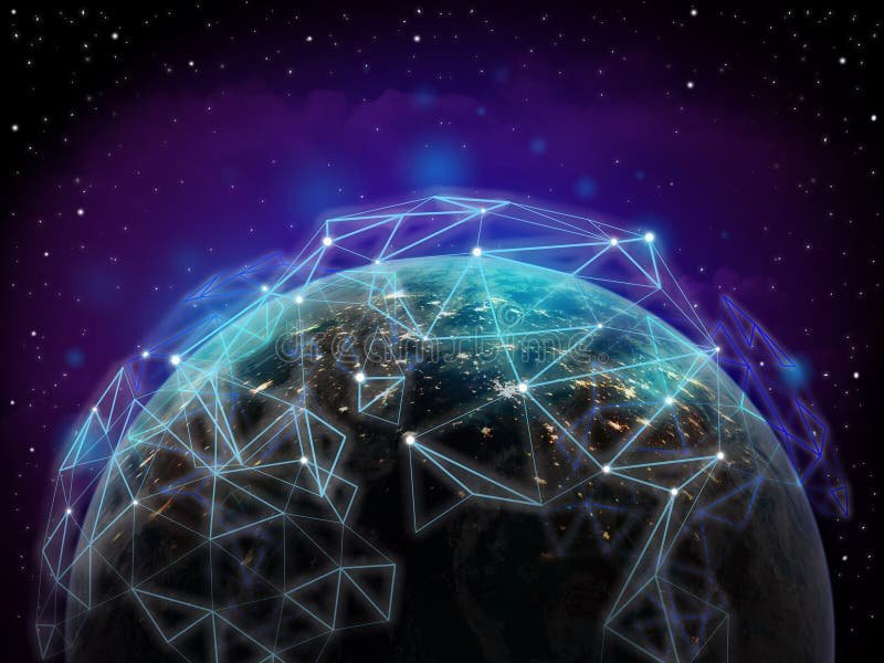 Global Network Background stock illustration. Illustration of tech ...