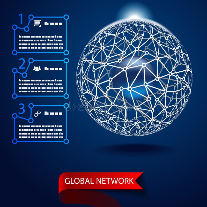 Multicoloured Sphere of Global Digital Connections, Network Stock ...