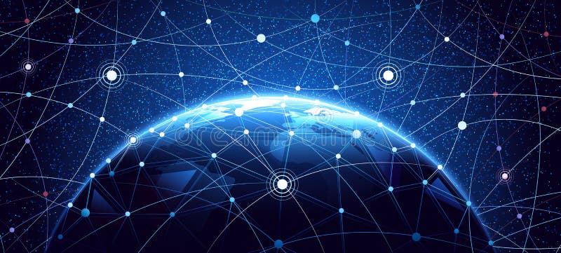 Global Network stock vector. Illustration of blue, vector - 49593762