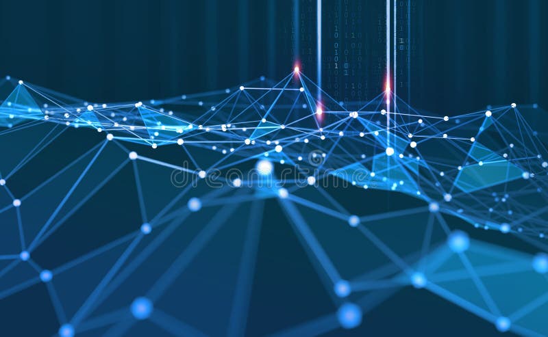 Global Network. Blockchain. 3D Illustration Stock Illustration ...