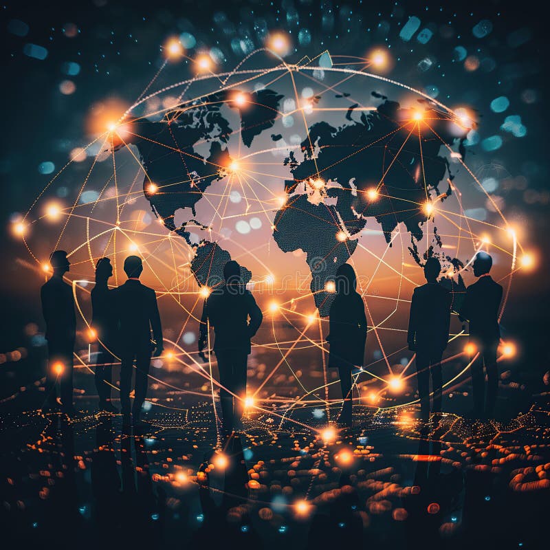 Global Network, Business People, Connection, World Map Stock ...