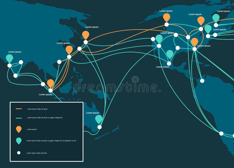 Global Network Cable Connections and Information Transfer System World ...