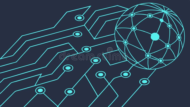 Global Network Circuit Board Lines Connection Tech Vector Design Generative AI Stock Vector ...