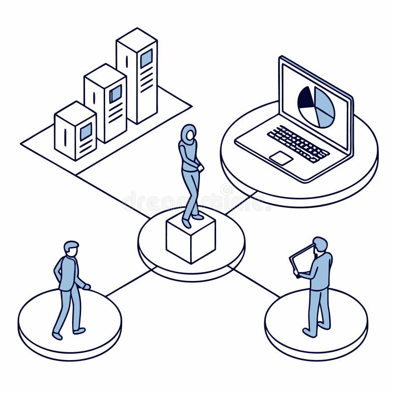 Global Network Collaboration Diverse Team Data Analysis Stock Vector ...