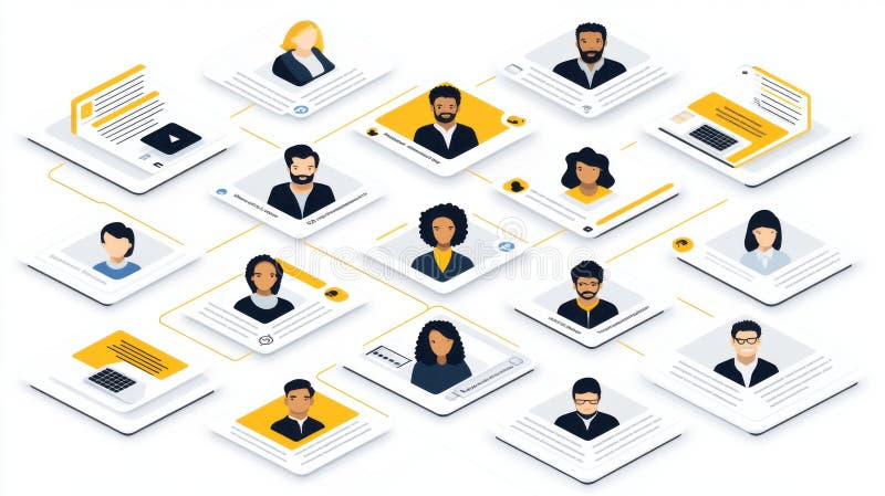 Global Network Collaboration Stock Illustration - Illustration of ...