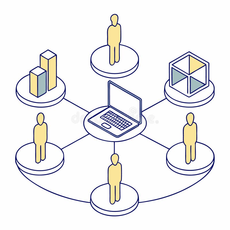 Global Network Collaboration Teamwork Data Sharing Stock Vector ...