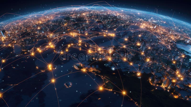 A Global Network of Communication Lines Connecting People Across ...