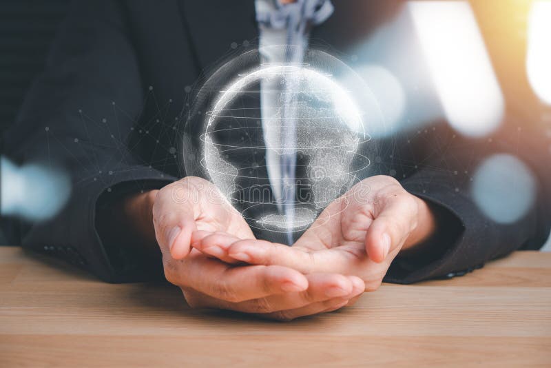 Global Network Concept, Businesswoman Hand Holding Global Network Stock ... Global Network Concept, Businesswoman Hand Holding Global Network Stock ...
