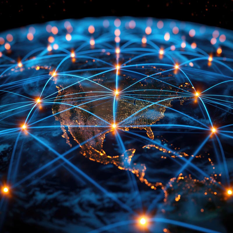 Global Network Concept. Communication Technology Banner. Connectivity ...