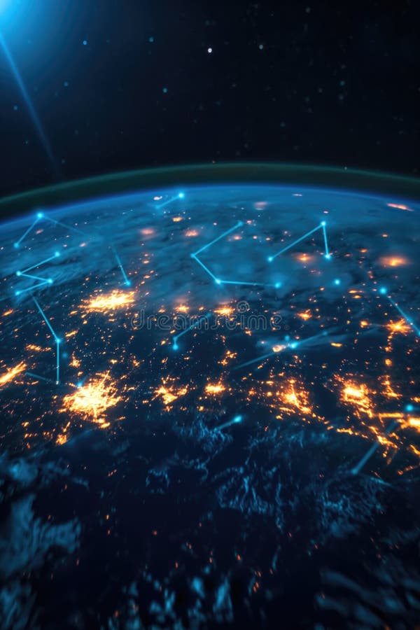 Global Network Concept. Communication Technology Banner. Connectivity ...