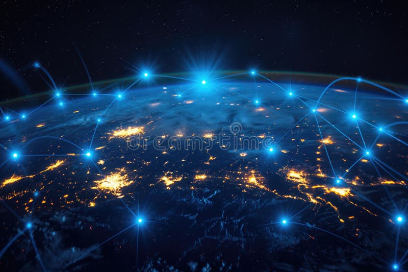 Global Network Concept. Communication Technology Banner. Connectivity ...