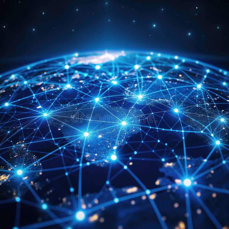 Global Network Concept. Communication Technology Banner. Connectivity ...