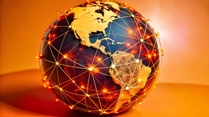 Global Network Concept Depicting Interconnectedness and Worldwide ...