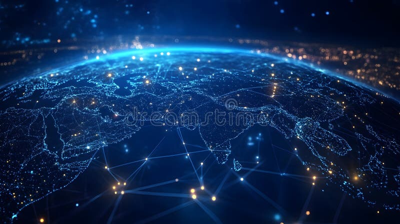 Global Network Concept: Digital Map of Asia Connecting Worldwide ...