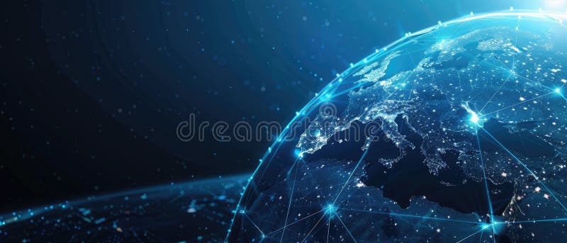 Global Network Concept with Earth from Space, Demonstrating ...