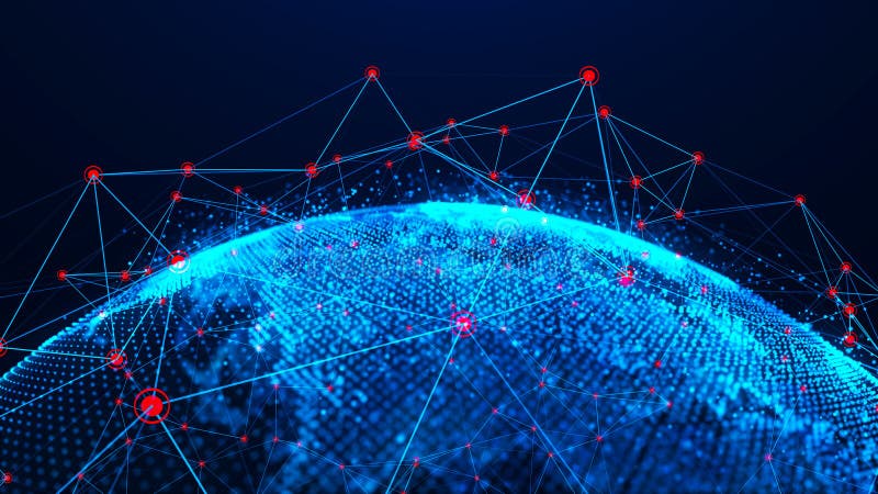 Global Network Concept. World Map Point. Global Network Planet Earth ...