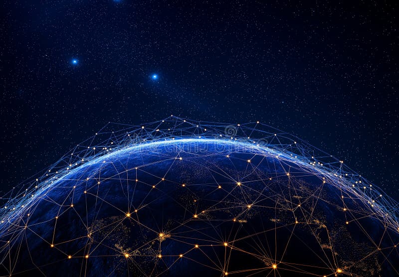 Global Network Concept Showcasing Planet Earth with Interconnected ...