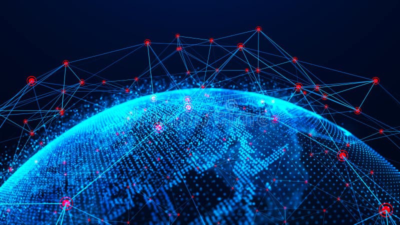 Global Network Concept. World Map Point. Global Network Planet Earth ...