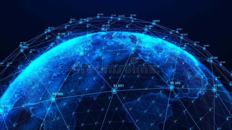 Global Network Concept. World Map Point. Global Network Planet Earth ...