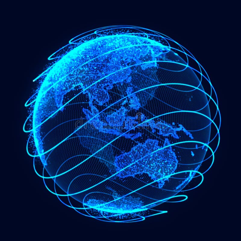 Global Network Concept. World Map Point. Global Network Planet Earth ...