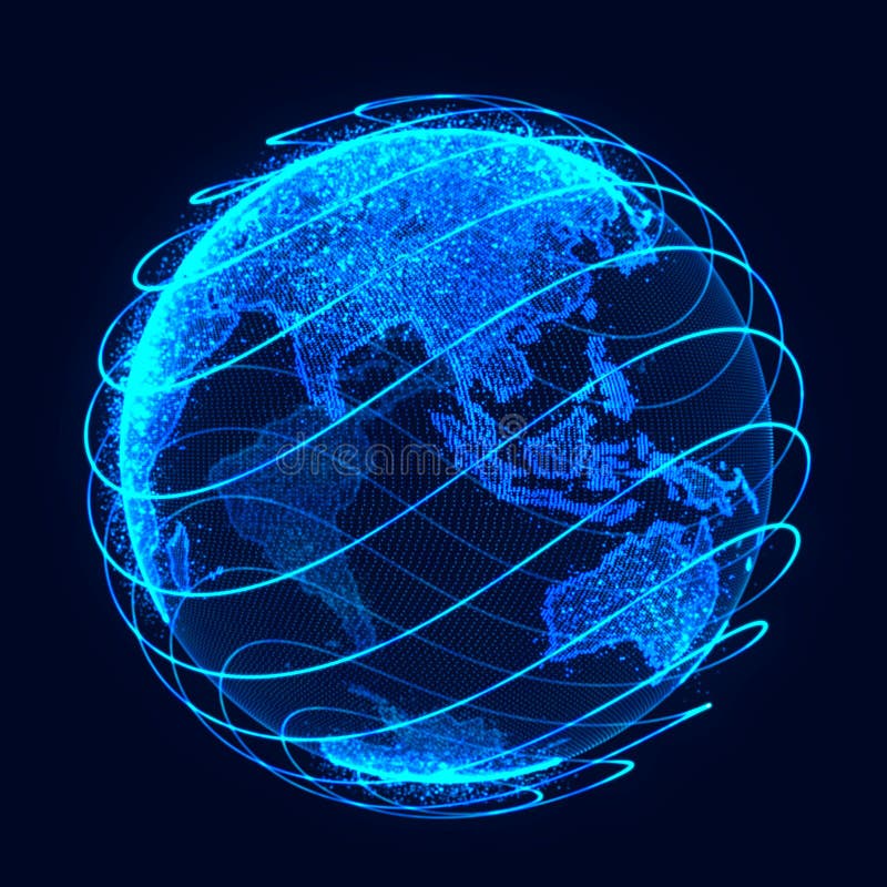 Global Network Concept. World Map Point. Global Network Planet Earth ...