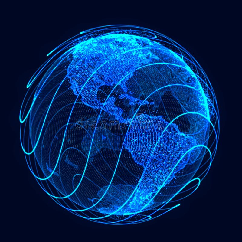 Global Network Concept. World Map Point. Global Network Planet Earth ...