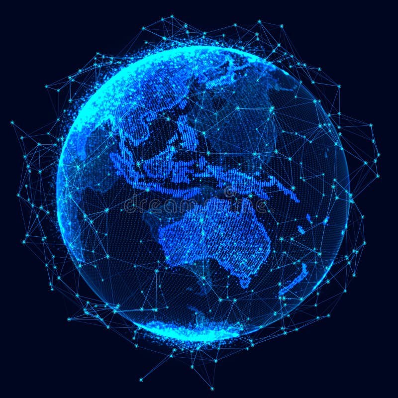 Global Network Concept. World Map Point. Global Network Planet Earth ...