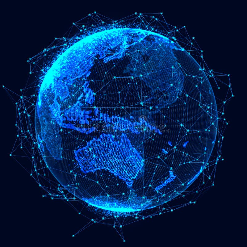 Global Network Concept. World Map Point. Global Network Planet Earth ...